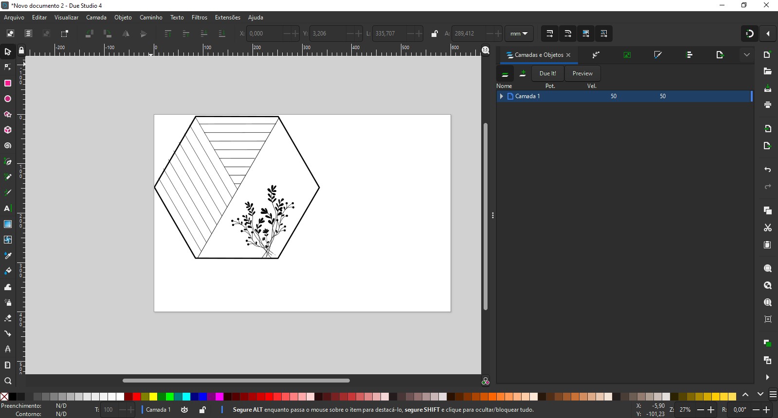 I. Tela inicial Due Studio – Due Laser